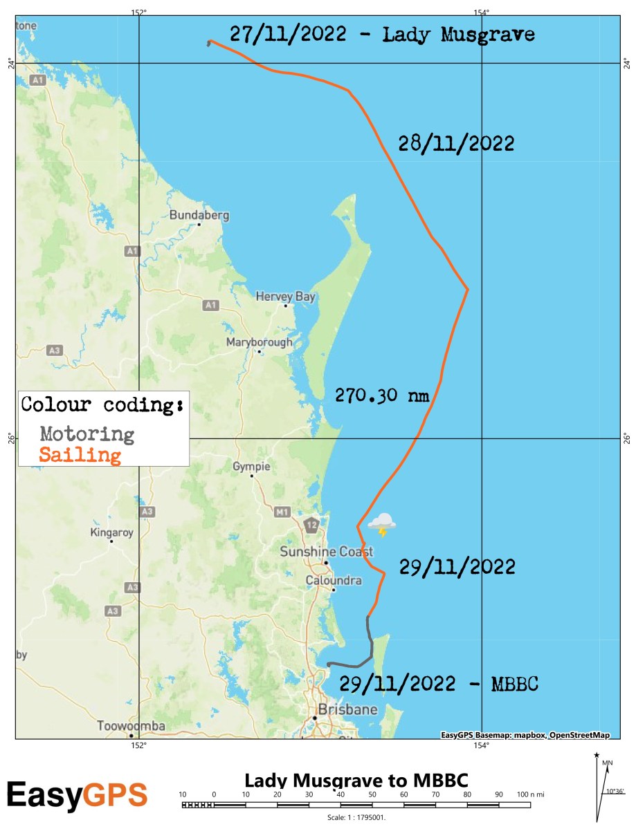 2 days and 270 nautical miles south – the Adventures of Erica and Nico